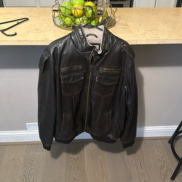 Levi's | Jackets & Coats | Levi Brown Leather Jacket Wool Inside | Poshmark